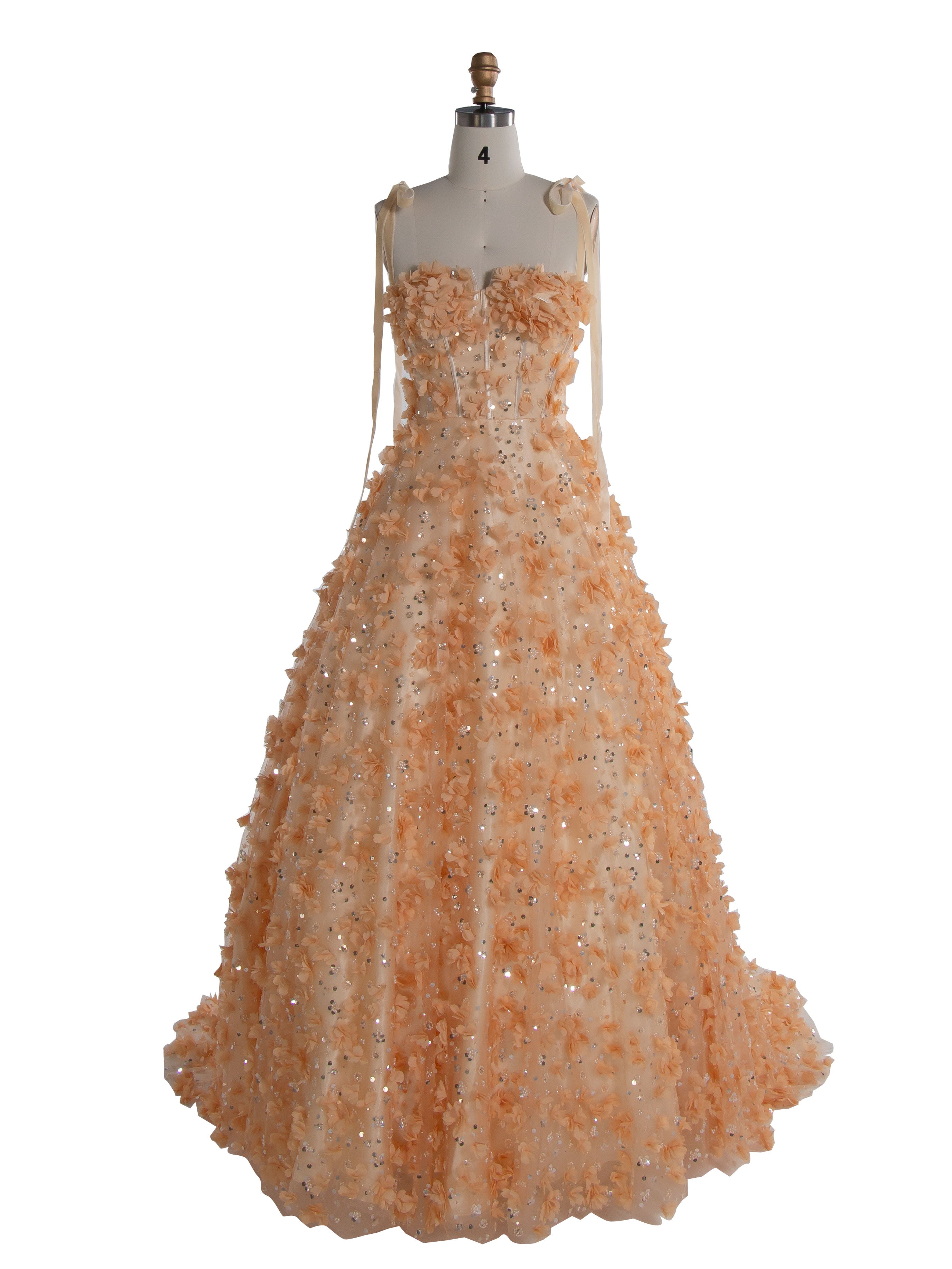 Gorgeous Handmade Beads Prom Dress with Petals YE3021 – yewendress