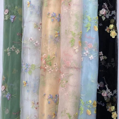 60cm Train Long Puffy Sleeve Embroidered Floral Wedding Dress Photosho ...