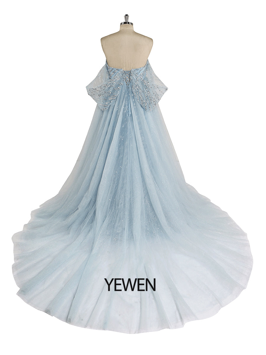 Spakly Sequins Tulle Evening Gown High Waist Maternity Dress for Phot ...