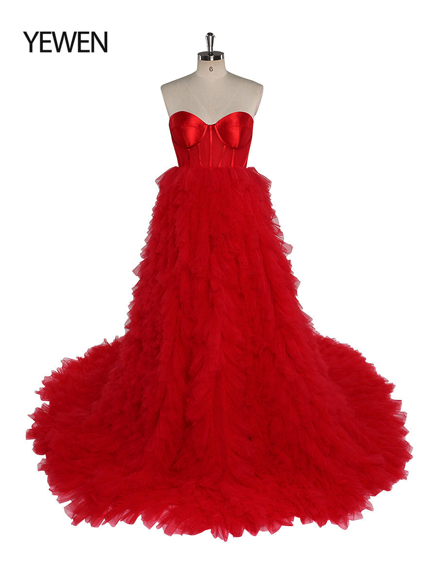 Elegant Blush Ruffles Tulle Colored Wedding Dress Photography Gown ...